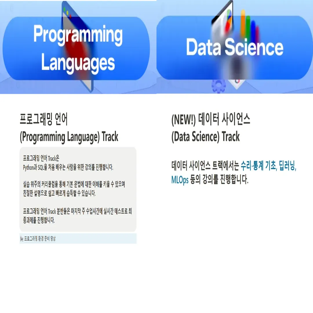 Python, SQL, DS 분반 수료 조건 안내